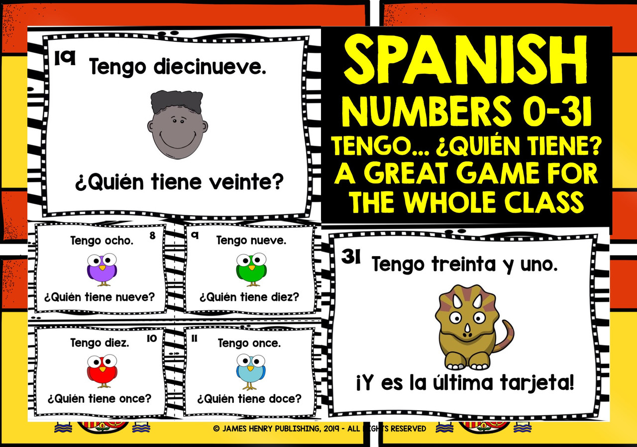 SPANISH NUMBERS 0-31 I HAVE, WHO HAS? - Amped Up Learning