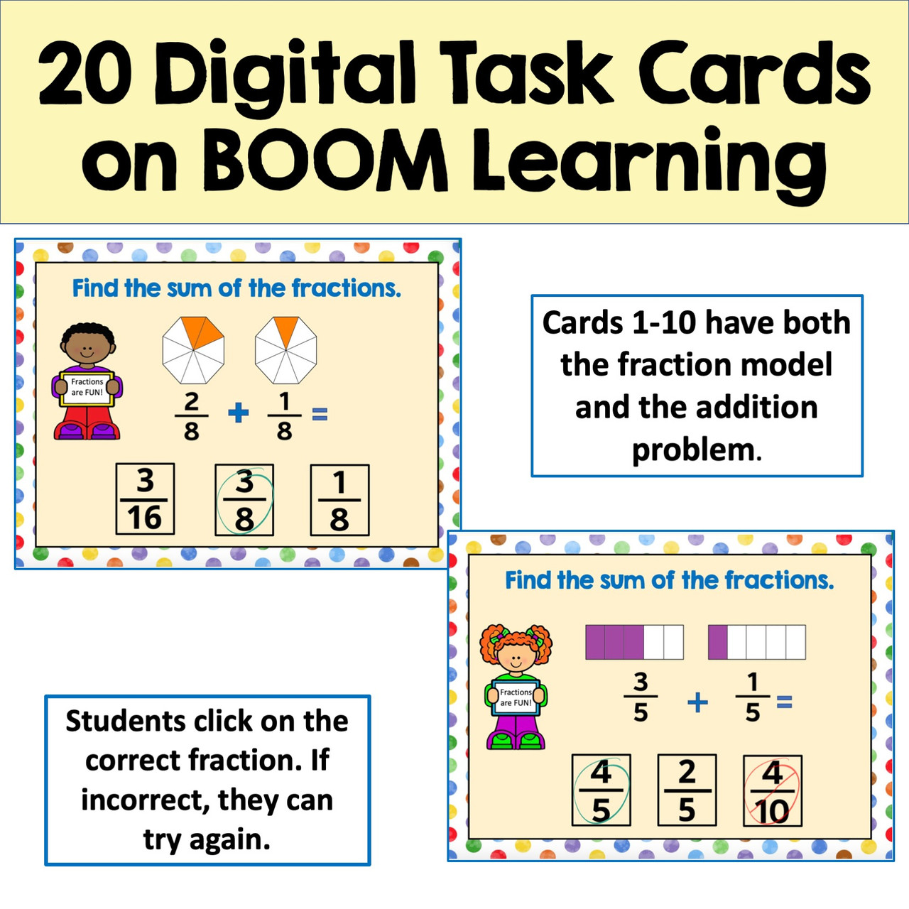 Adding Fractions Boom Cards