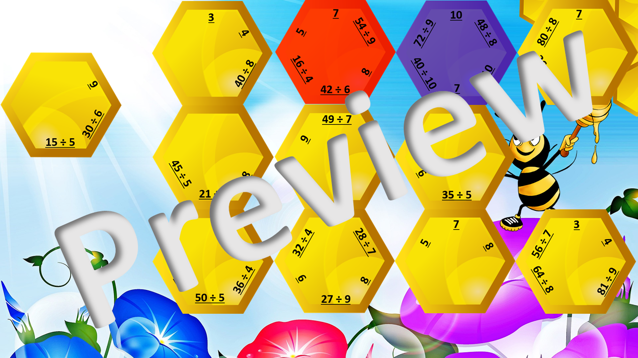 Spring Tarsia Honey Bee Puzzle Multiplication Division Facts Printable ...