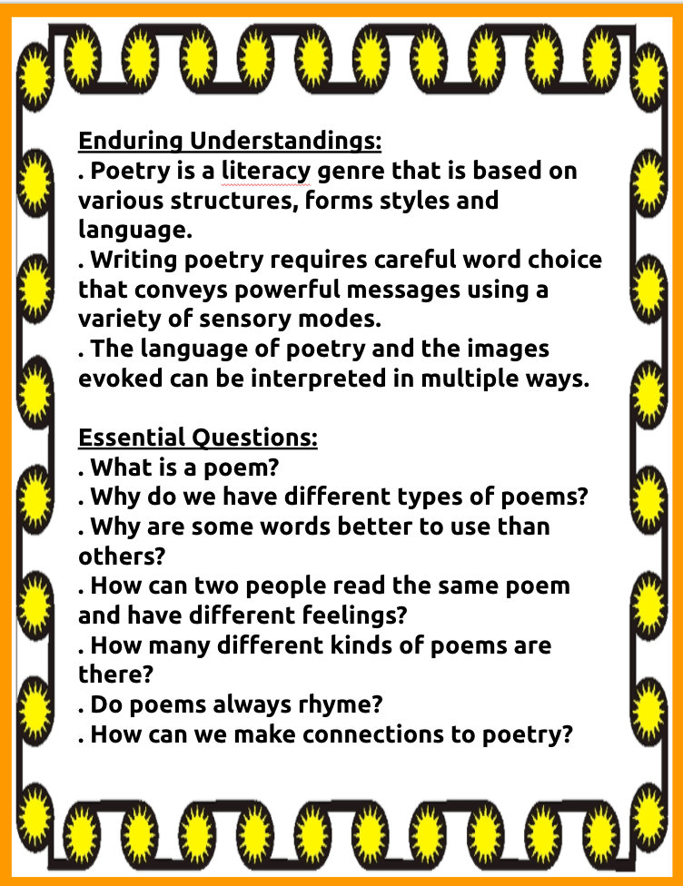 POETRY WRITING UNIT FOR PRIMARY GRADES