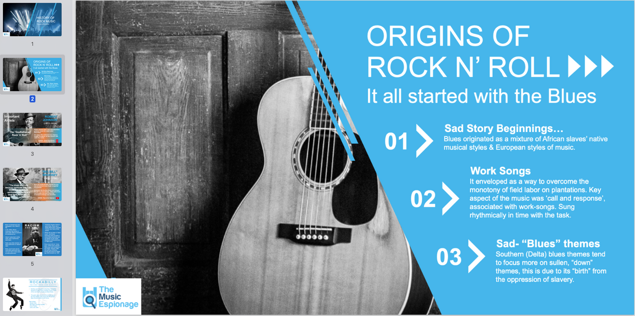History of Rock Music - FULL LESSON-Distance Learning | Google Slides™