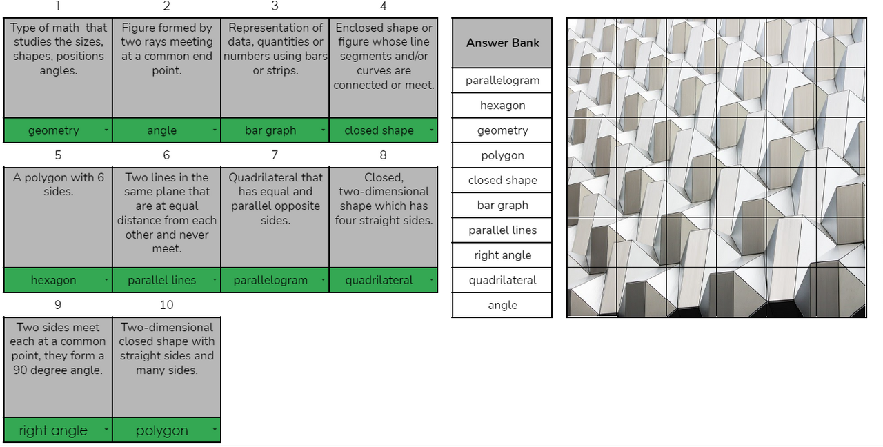 Math Vocabulary (Geometry, Telling Time, Operations and Measurement ...