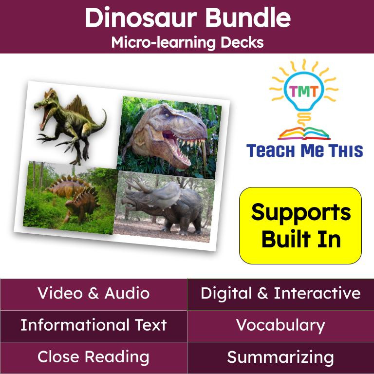 Dinosaurs Informational Text Reading Passage and Activities BUNDLE