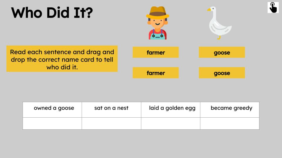 The Golden Eggs Reading Passage and Activities