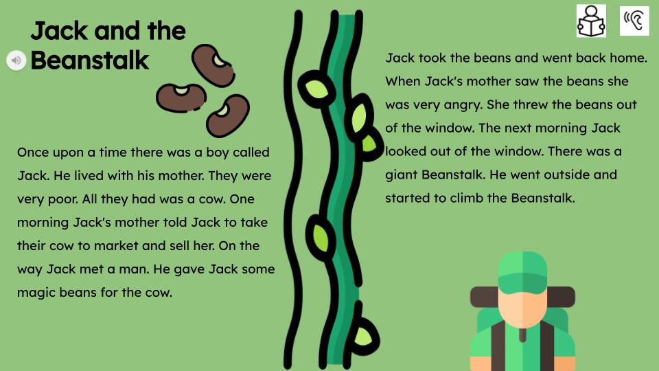 Jack and the Beanstalk Reading Passage and Activities