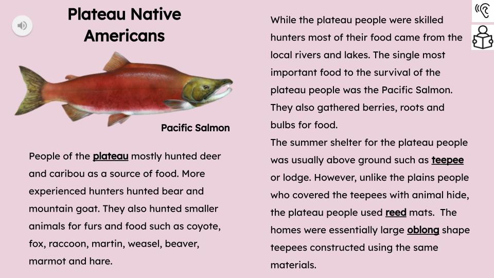 Plateau Native Americans Informational Text Reading Passage and Activities
