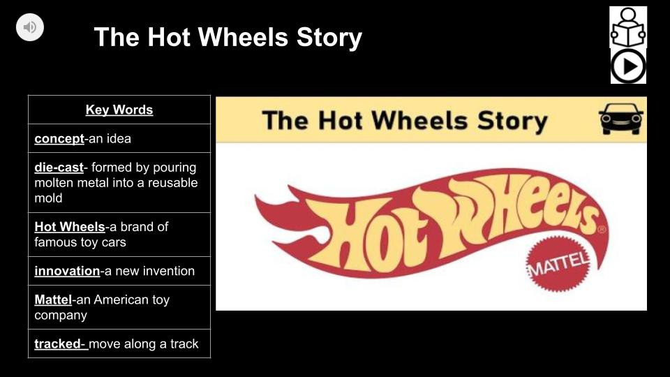 Hot Wheels Informational Text Reading Passage and Activities