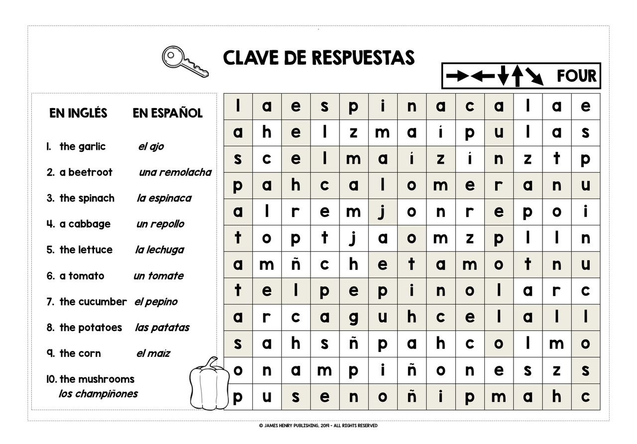 SPANISH VEGETABLES WORD SEARCHES - Amped Up Learning