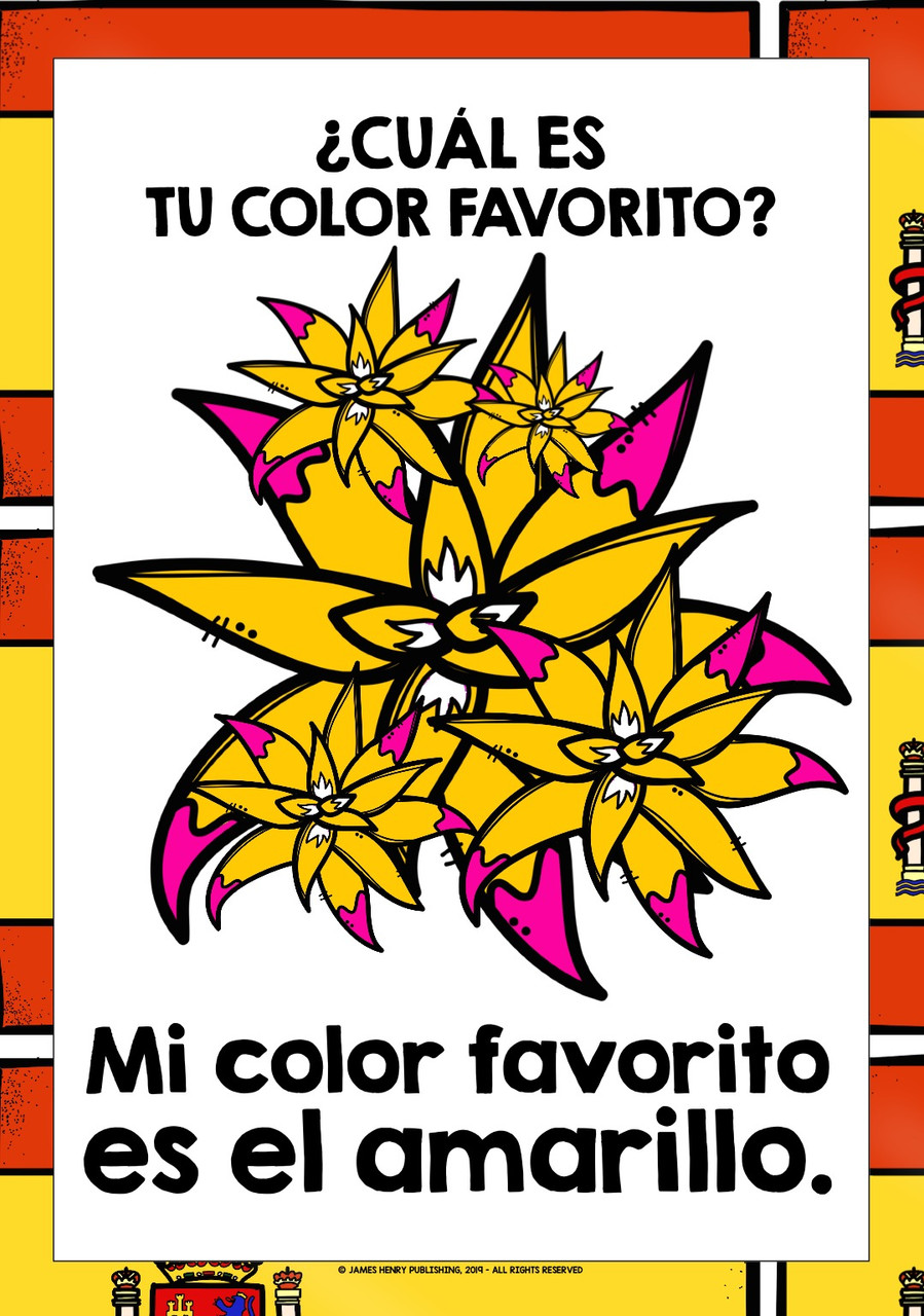 SPANISH COLORS FLASHCARDS POSTERS FREEBIE #1 - Amped Up Learning