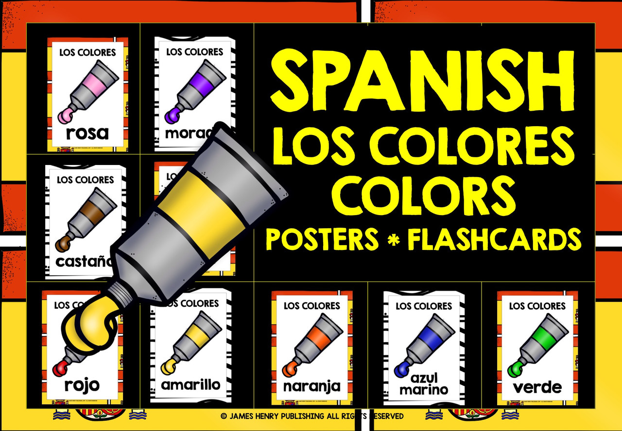 SPANISH COLORS FLASHCARDS POSTERS - Amped Up Learning