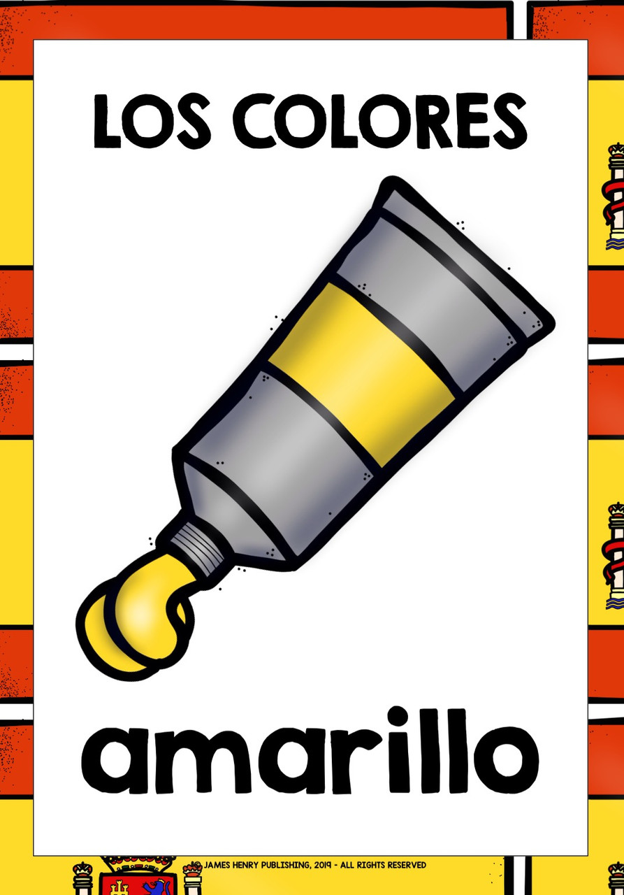 SPANISH COLORS FLASHCARDS POSTERS - Amped Up Learning
