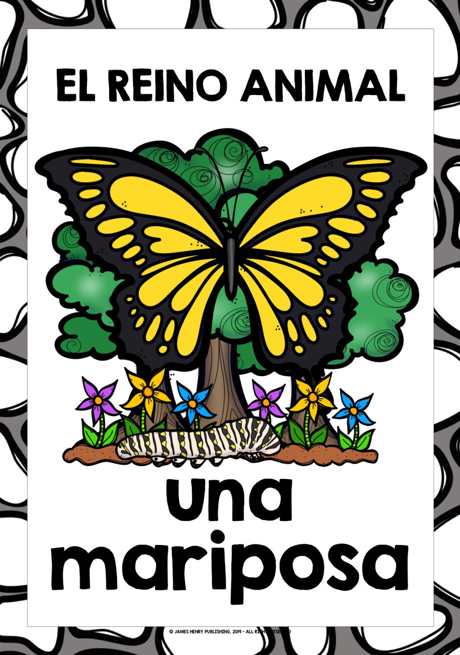 SPANISH ANIMALS FLASHCARDS POSTERS #1