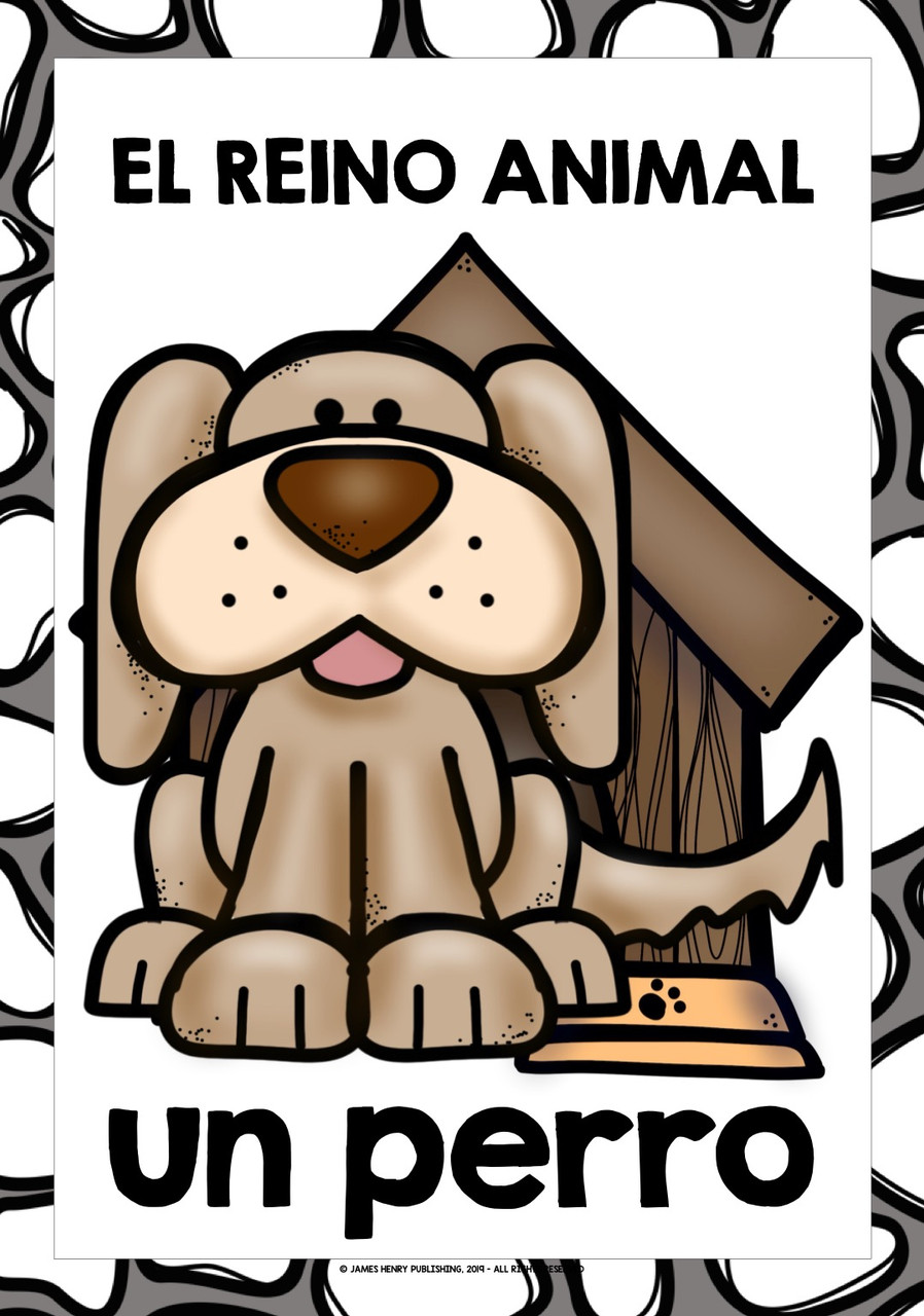 SPANISH ANIMALS FLASHCARDS POSTERS #1