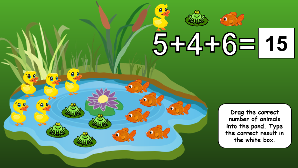 Spring & Summer - Adding 3 Numbers to 20 Drag & Drop Math Google Slides ...