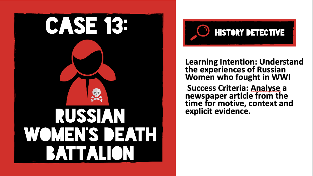 Case 13 WWI Russian Women's Battalion of Death, Maria Bochkareva