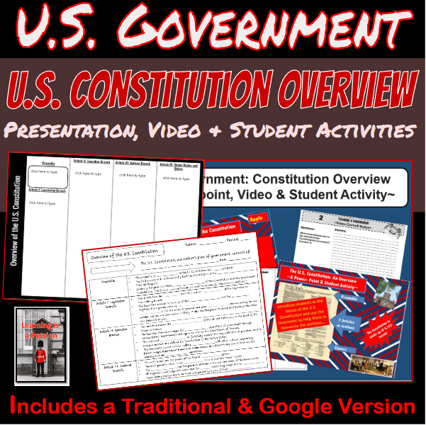 U.S. Government: Constitution Overview | Student Activities | Distance ...