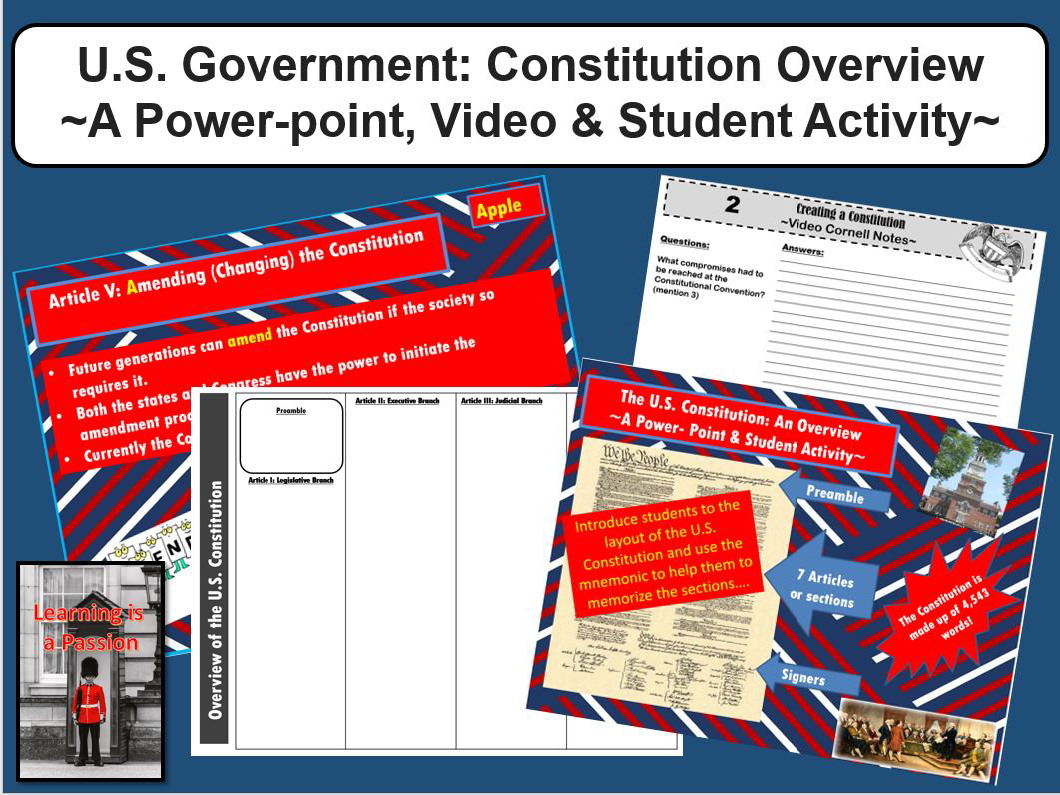 U.S. Government: Constitution Overview | Student Activities | Distance ...