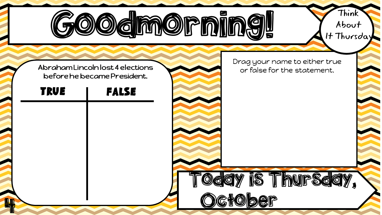 Attendance Tracker Question of the Day Jamboard October