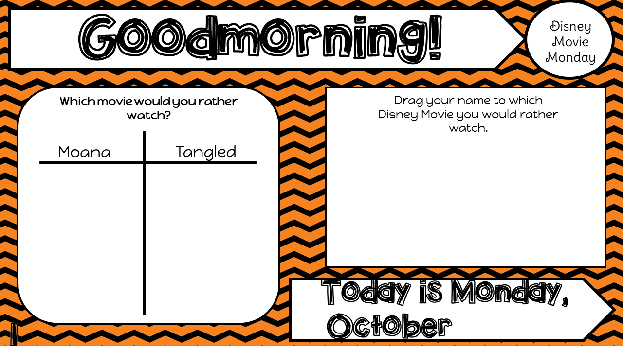 Attendance Tracker Question of the Day Jamboard October