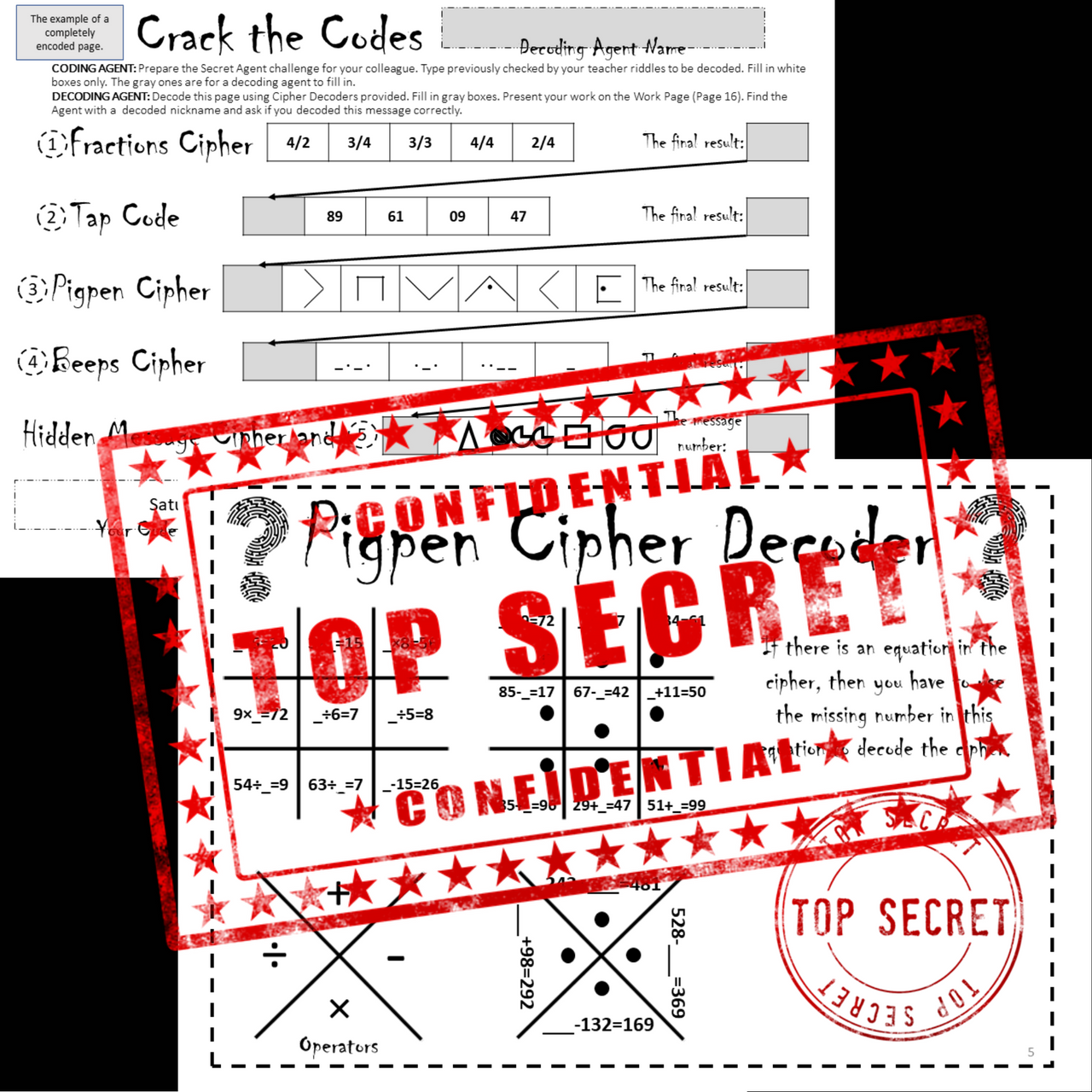 Be a Secret Agent 3rd 4th grade End of the Year Math PBL Project Based ...