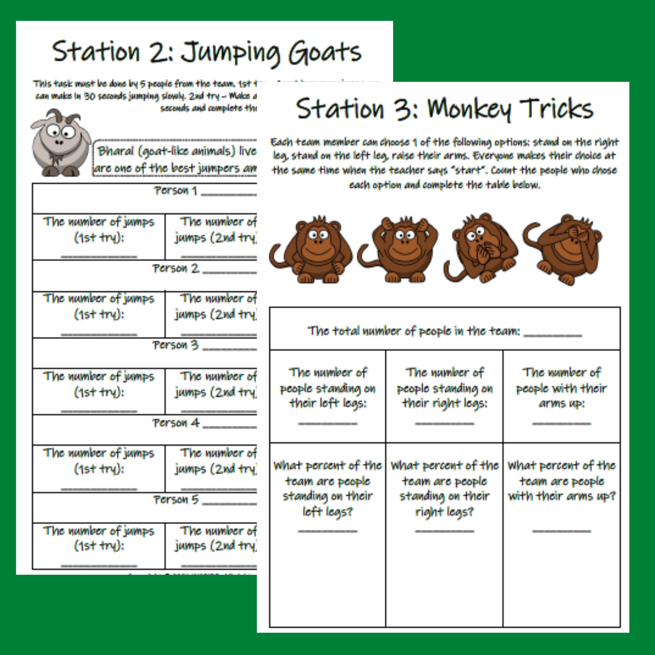 Outdoor Math Activities Percentages Percents Mean, Median, Mode, Range ...