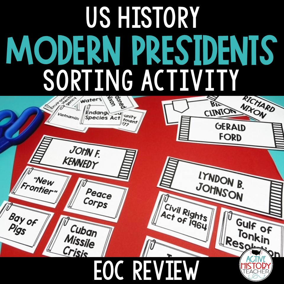 EOC Review Modern Presidents Sorting Activity
