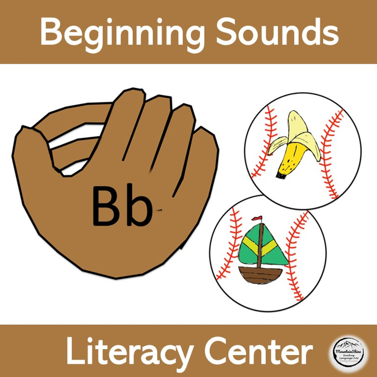 Beginning Sounds, Literacy Center, Baseball Theme