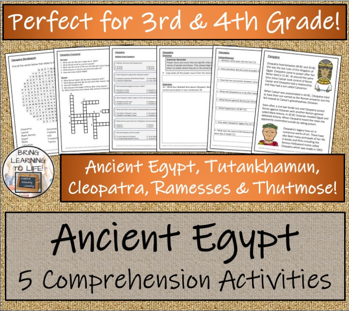 Ancient Egypt Close Reading Comprehension Activity Bundle | 3rd & 4th ...