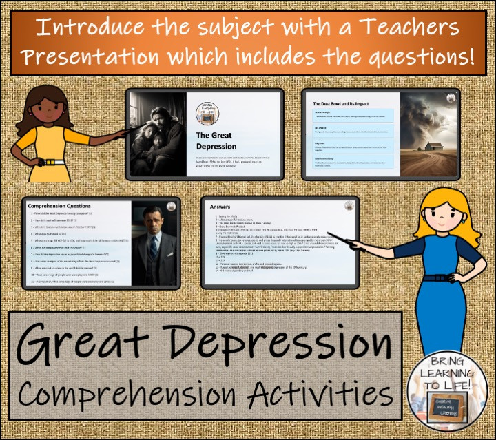 Great Depression Close Reading Comprehension Activities | 5th Grade ...
