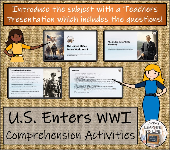 United States Enters World War I Close Reading Comprehension | 5th ...