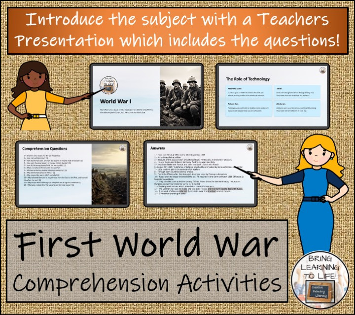 First World War Close Reading Comprehension Activities | 5th Grade ...