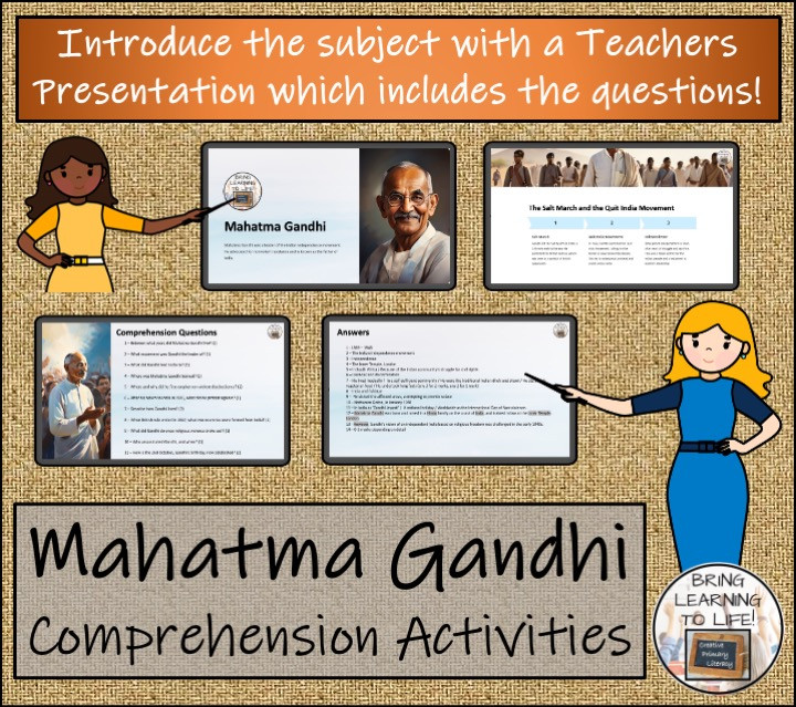 Mahatma Gandhi Close Reading Activity | 5th Grade & 6th Grade