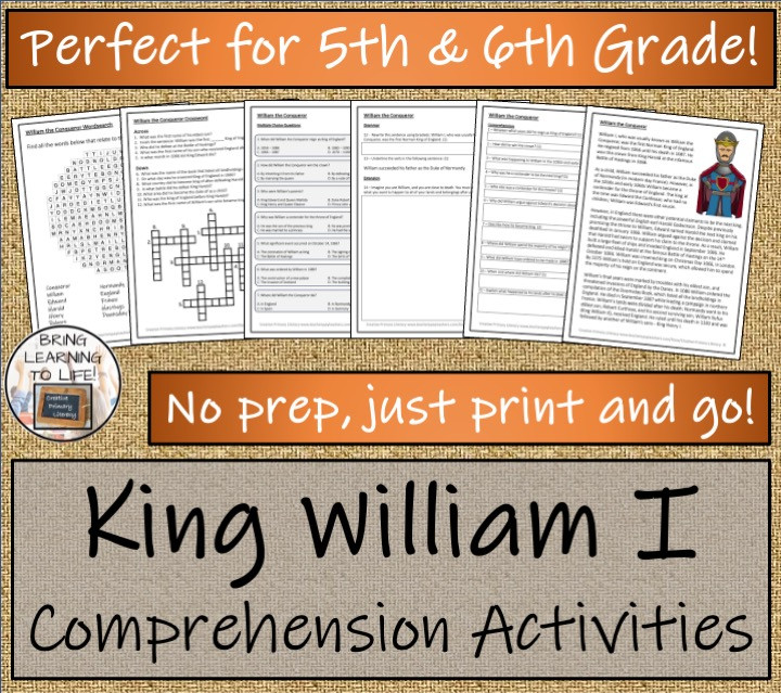 William the Conqueror Close Reading Activity | 5th Grade & 6th Grade