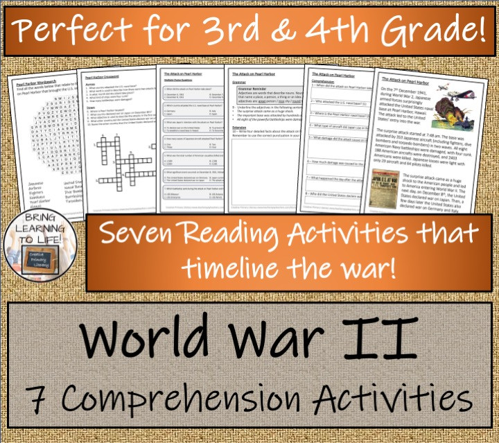 World War 2 Close Reading Activity Book | 3rd Grade & 4th Grade