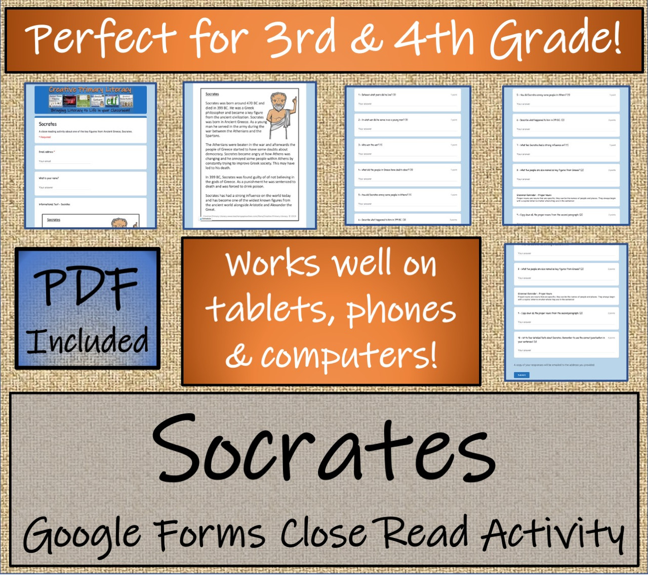 Socrates Close Reading Activity | 3rd Grade & 4th Grade