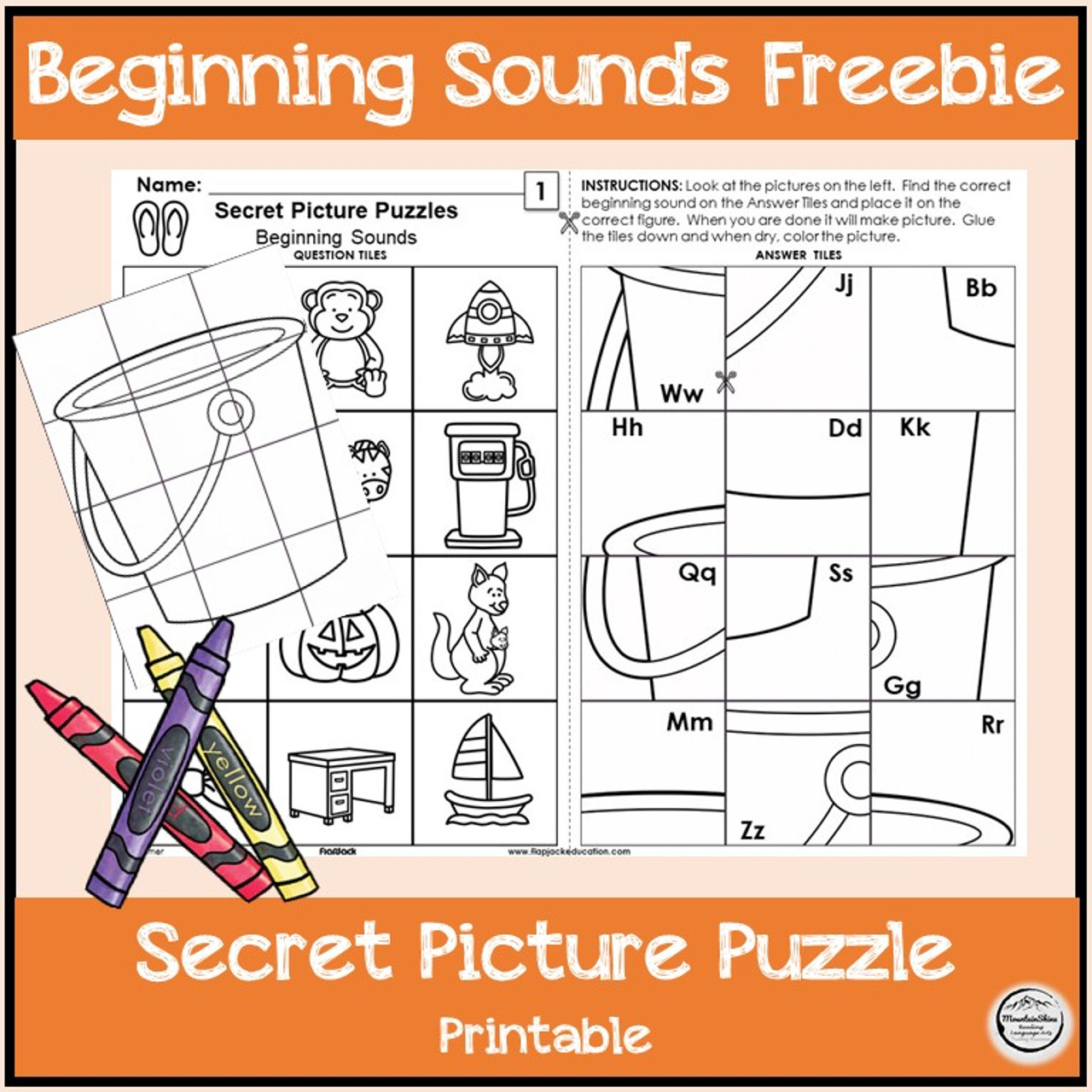Beginning Sounds Secret Picture Puzzle