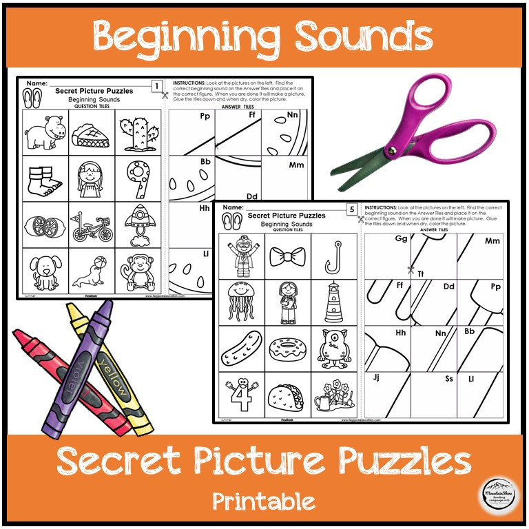 Beginning Sounds Secret Picture Puzzles