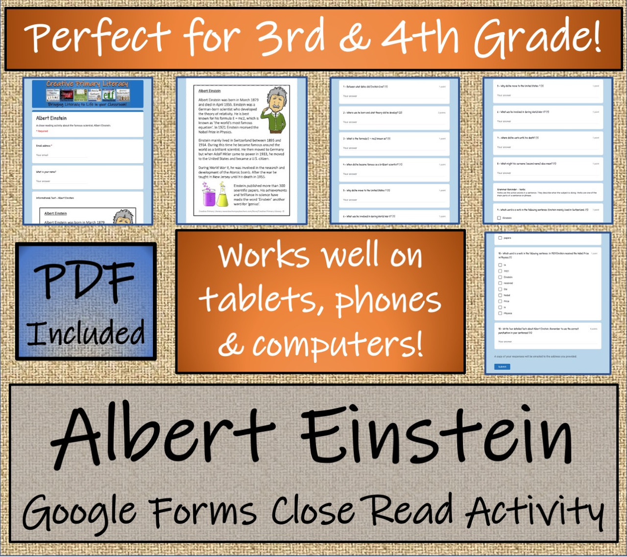 Albert Einstein Close Reading Activity Digital & Print | 3rd Grade ...