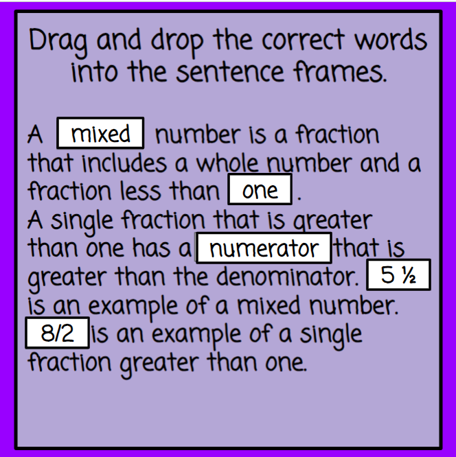 Fractions Review - Mixed Numbers and Improper Fractions