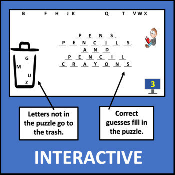 Back to School Digital Letter Guess