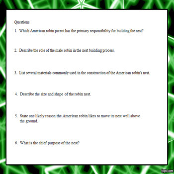 Reproduction and Development Adaptations in the American Robin Learning ...