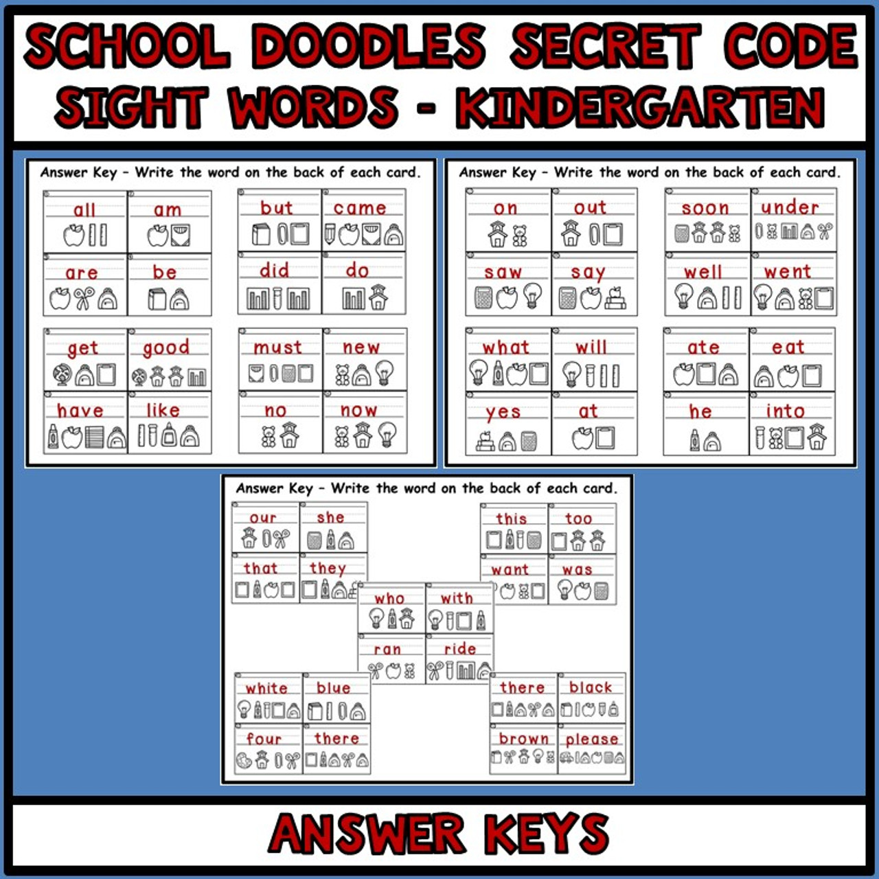 Sight Words, Secret Code Literacy Center