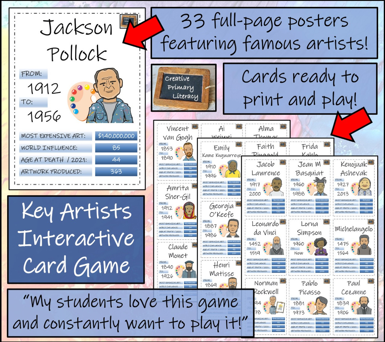 Famous Artists Interactive Card Game