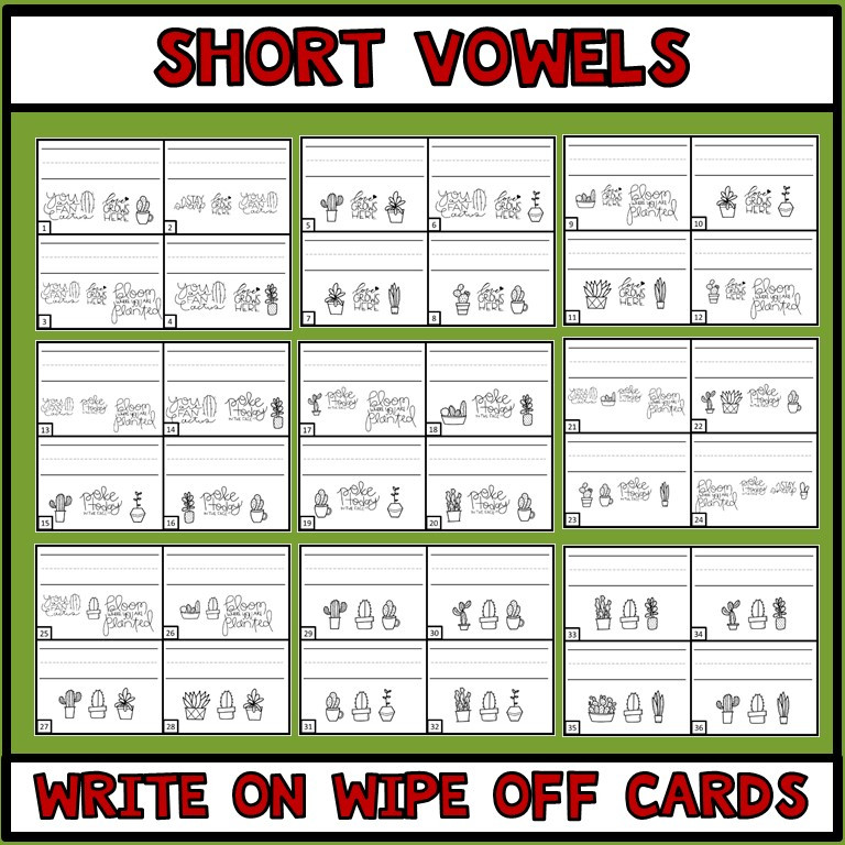Short Vowel Words, Secret Code Literacy Center