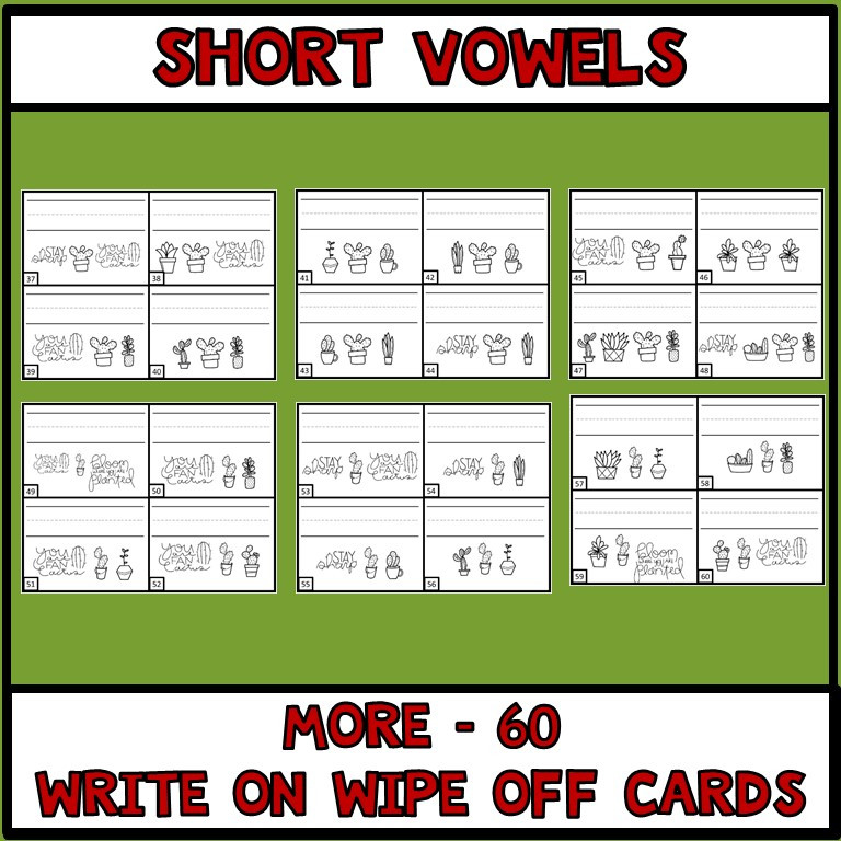 Short Vowel Words, Secret Code Literacy Center