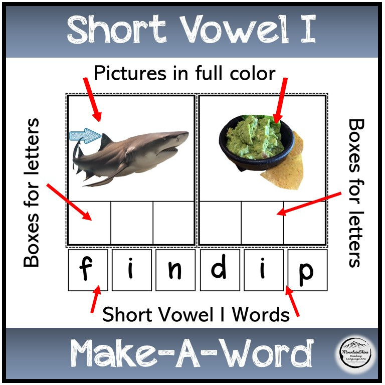 CVC Short Vowel I Bundle Make-A-Word, Puzzles, Worksheets & Flashcards