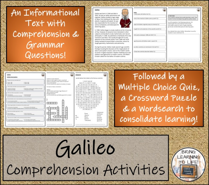 Galileo Close Reading Activity | 3rd Grade & 4th Grade