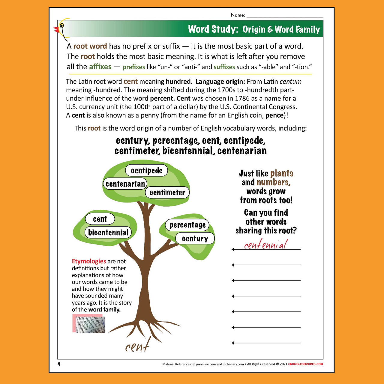 Spelling & Vocabulary Word Study GUIDE I: ROOKIE Elementary Montessori ...