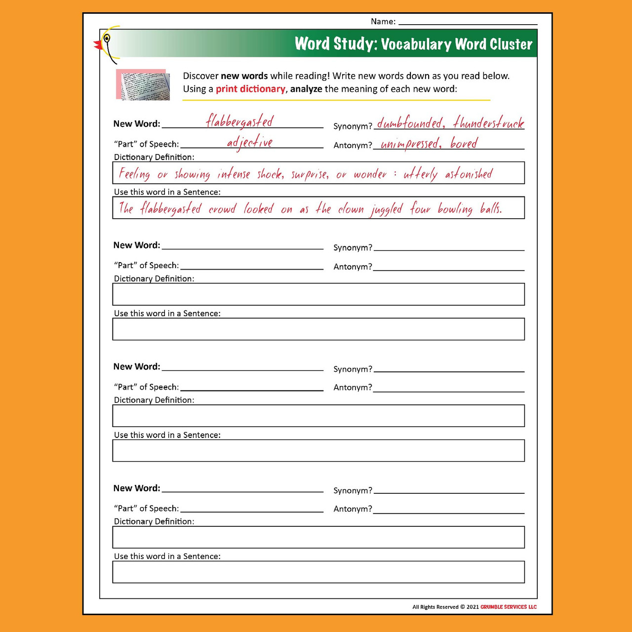 Spelling & Vocabulary Word Study GUIDE I: ROOKIE Elementary Montessori ...