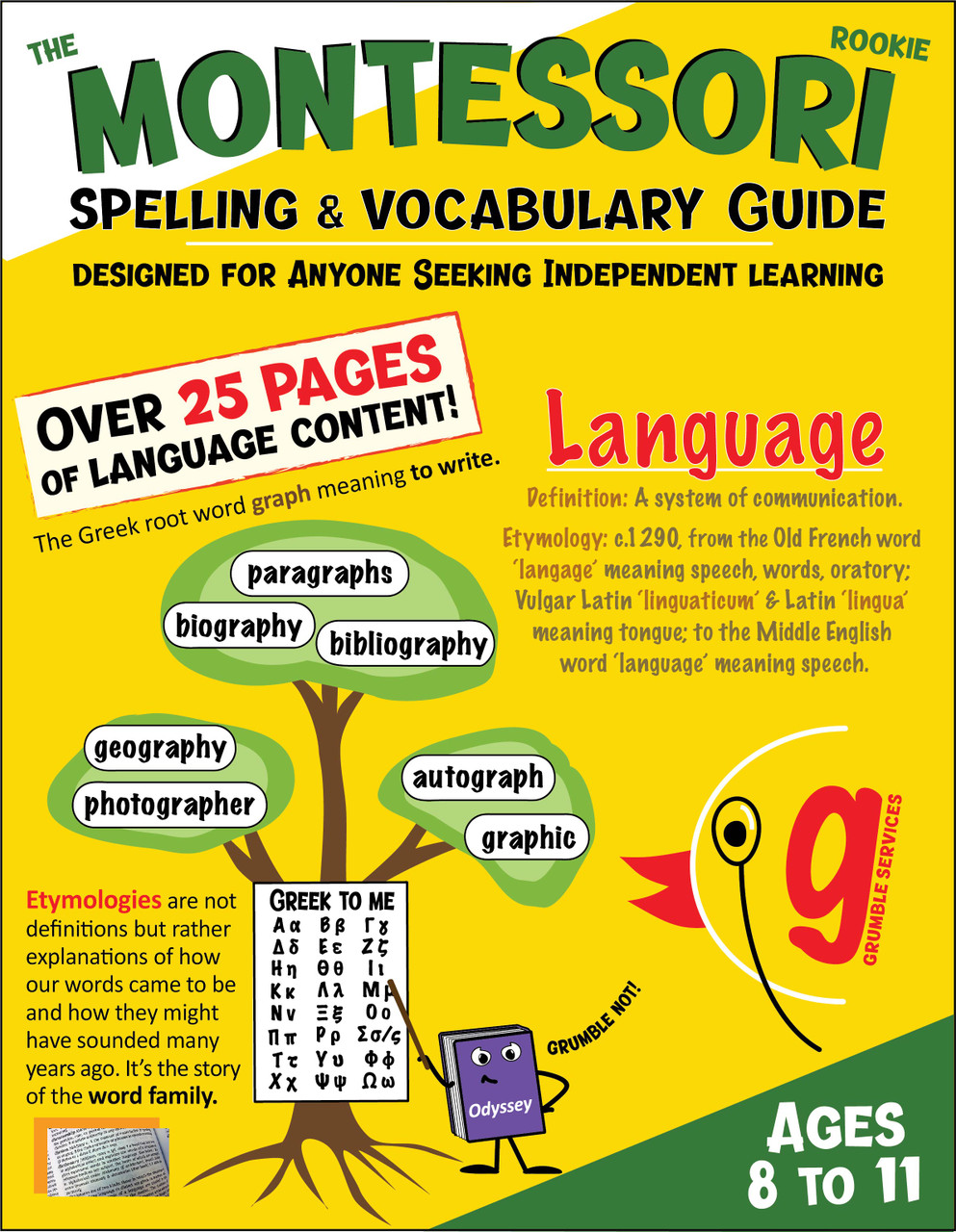 Spelling & Vocabulary Word Study GUIDE I: ROOKIE Elementary Montessori ...